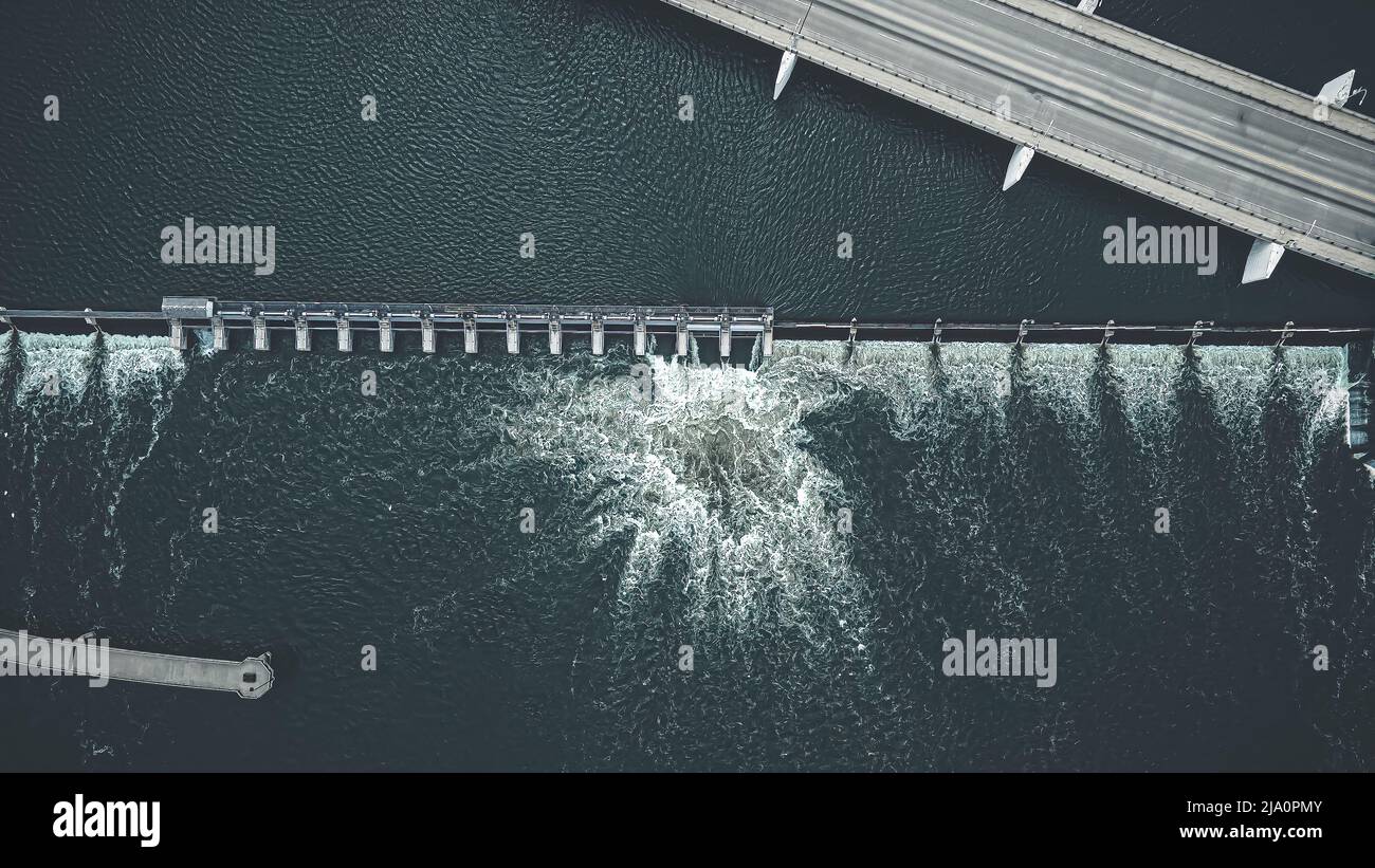 The snow and ice is gone and melted. The Fox River flows in the ...