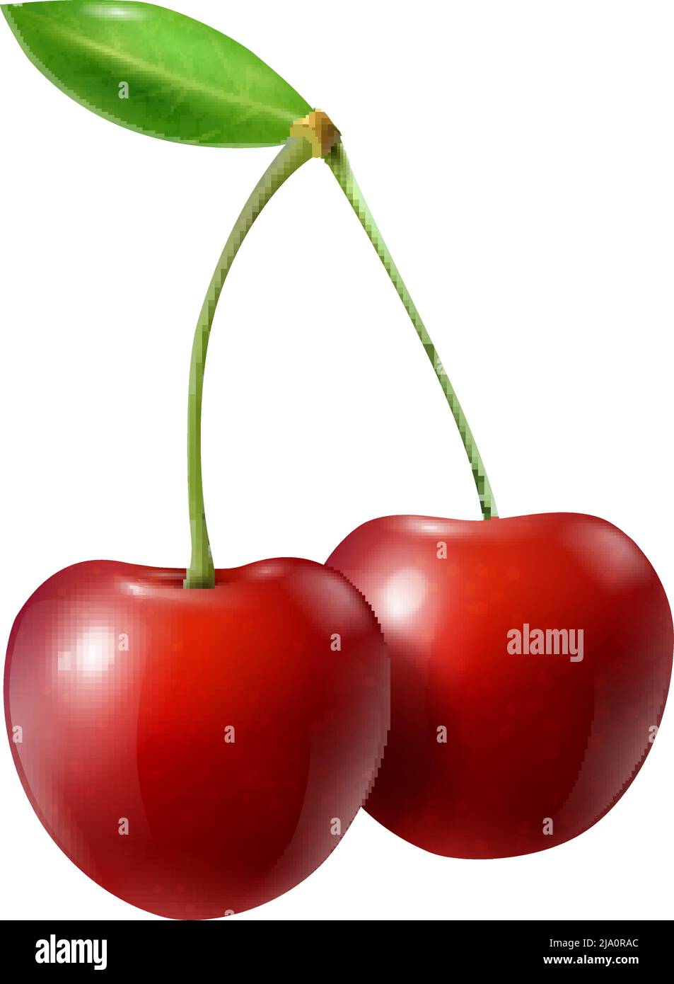 Realistic berries composition with isolated image of cherry with ripe ...