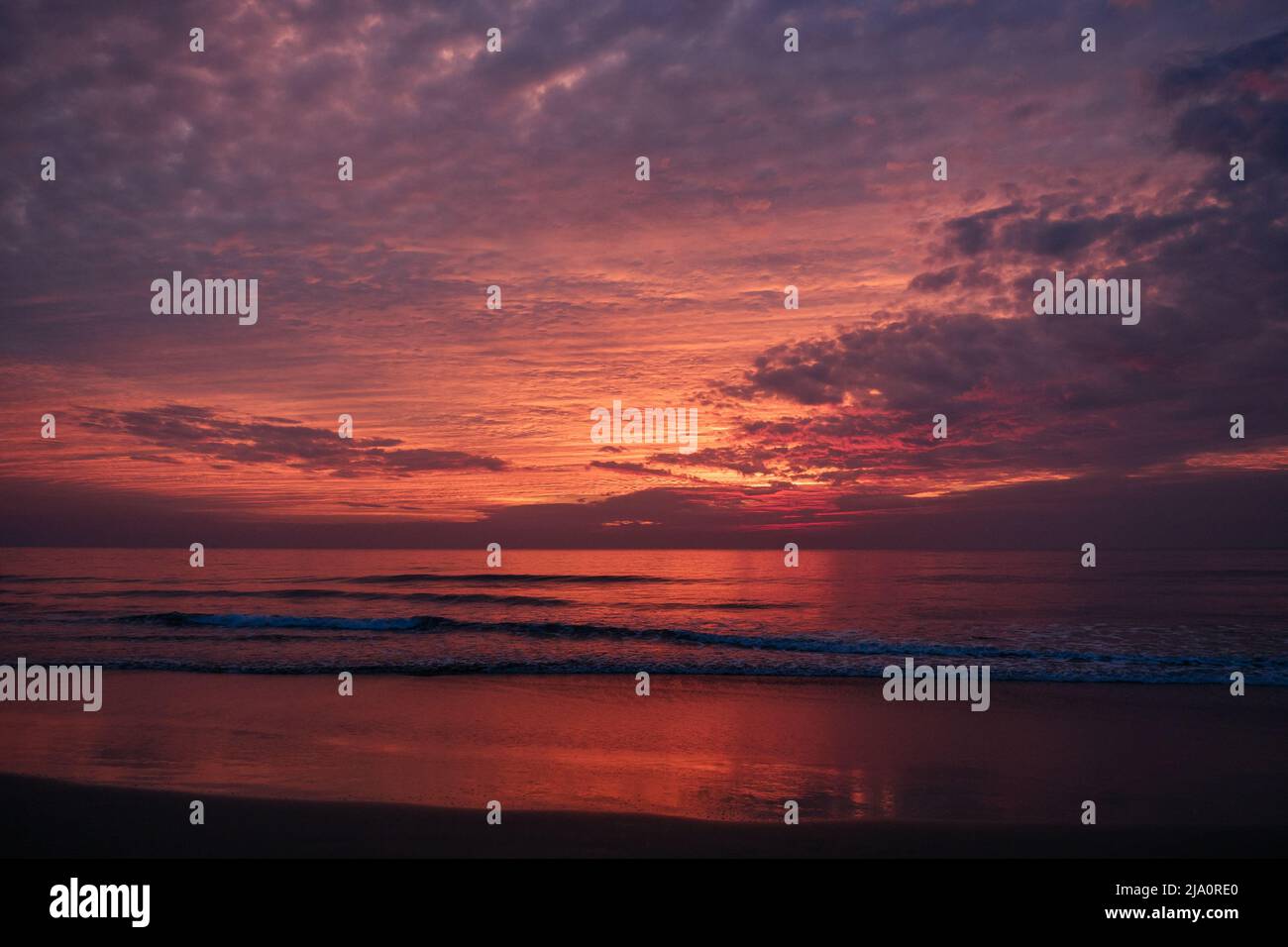 beautiful red sunset and sea. rest and relaxation concept Stock Photo ...