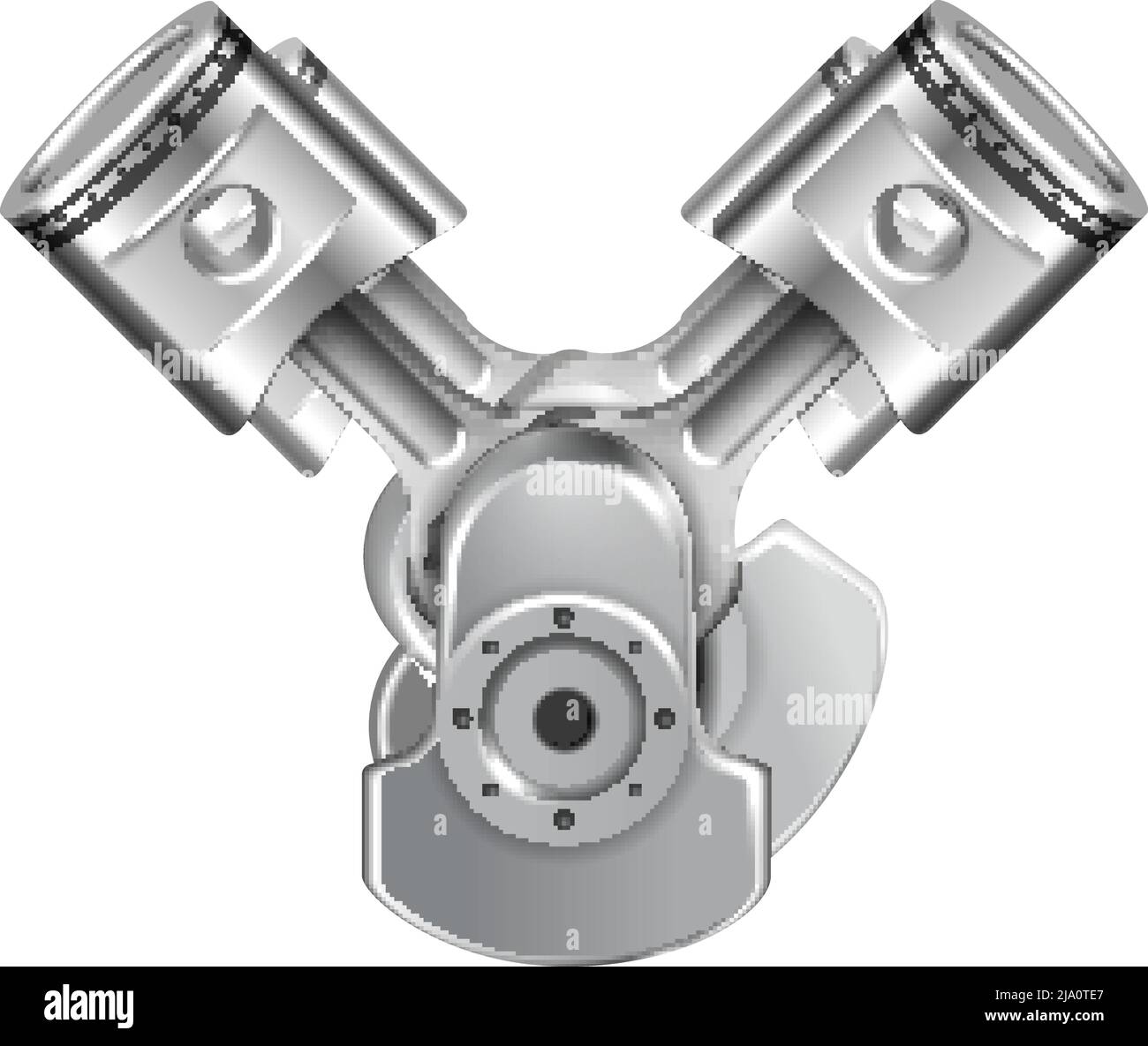 Engine pistons system composition with realistic image of assembled ...