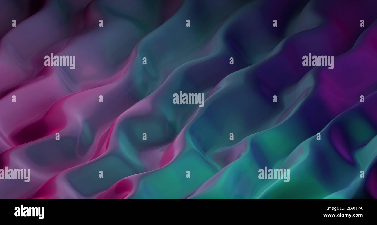 Image of multiple 3d multi coloured liquid shapes waving and flowing ...