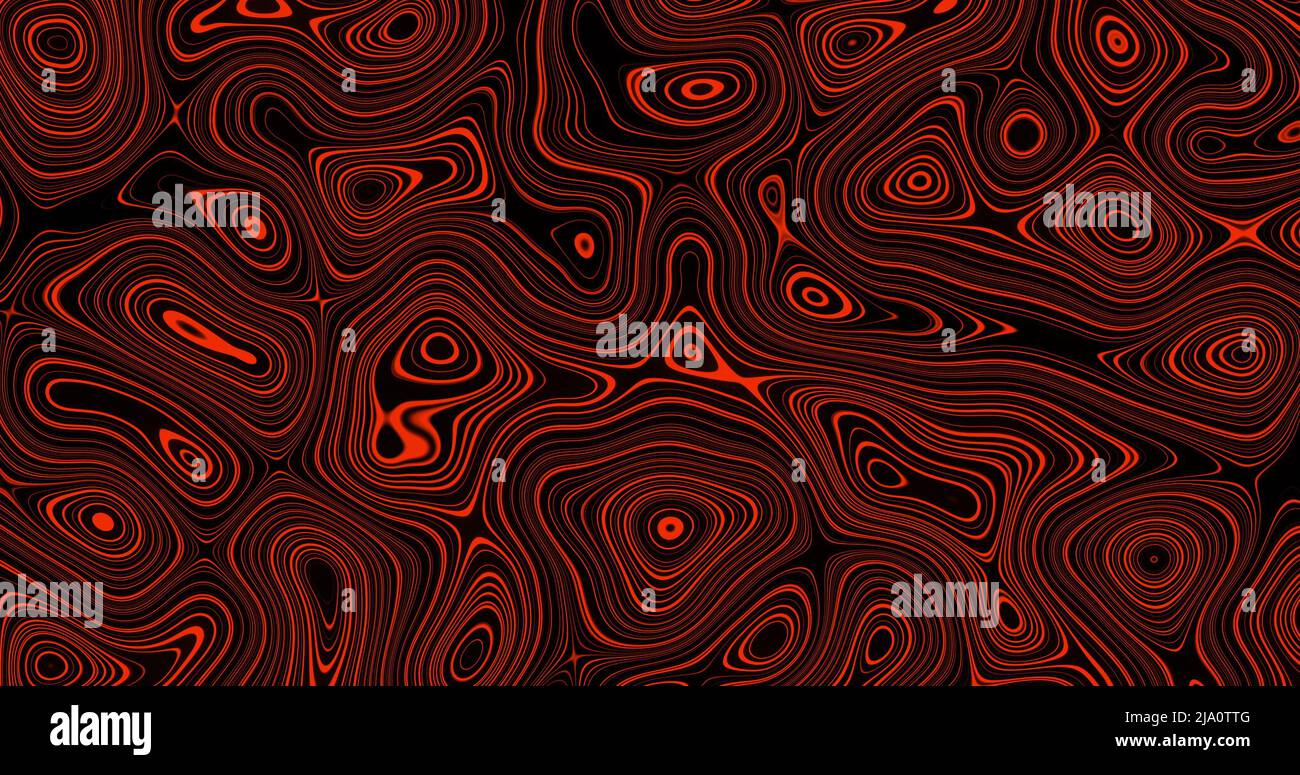 Image of multiple red glowing liquid shapes waving swirling and flowing ...