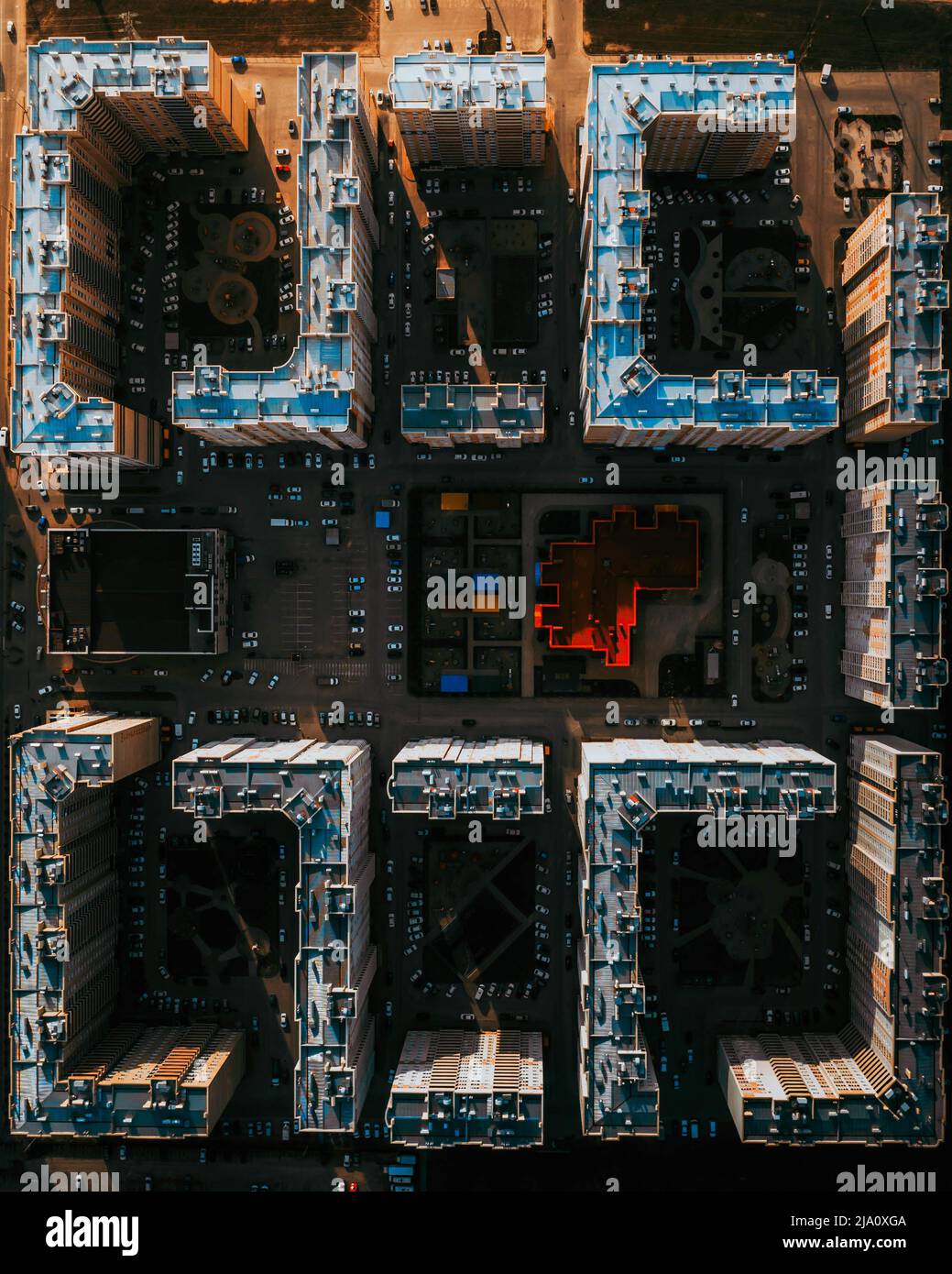 Top view of residential buildings in sleeping quarters Stock Photo - Alamy