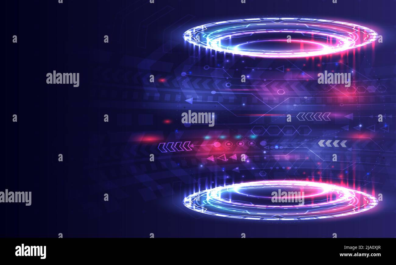 Placeholder and space. Portal and hologram science futuristic. Sci-fi ...