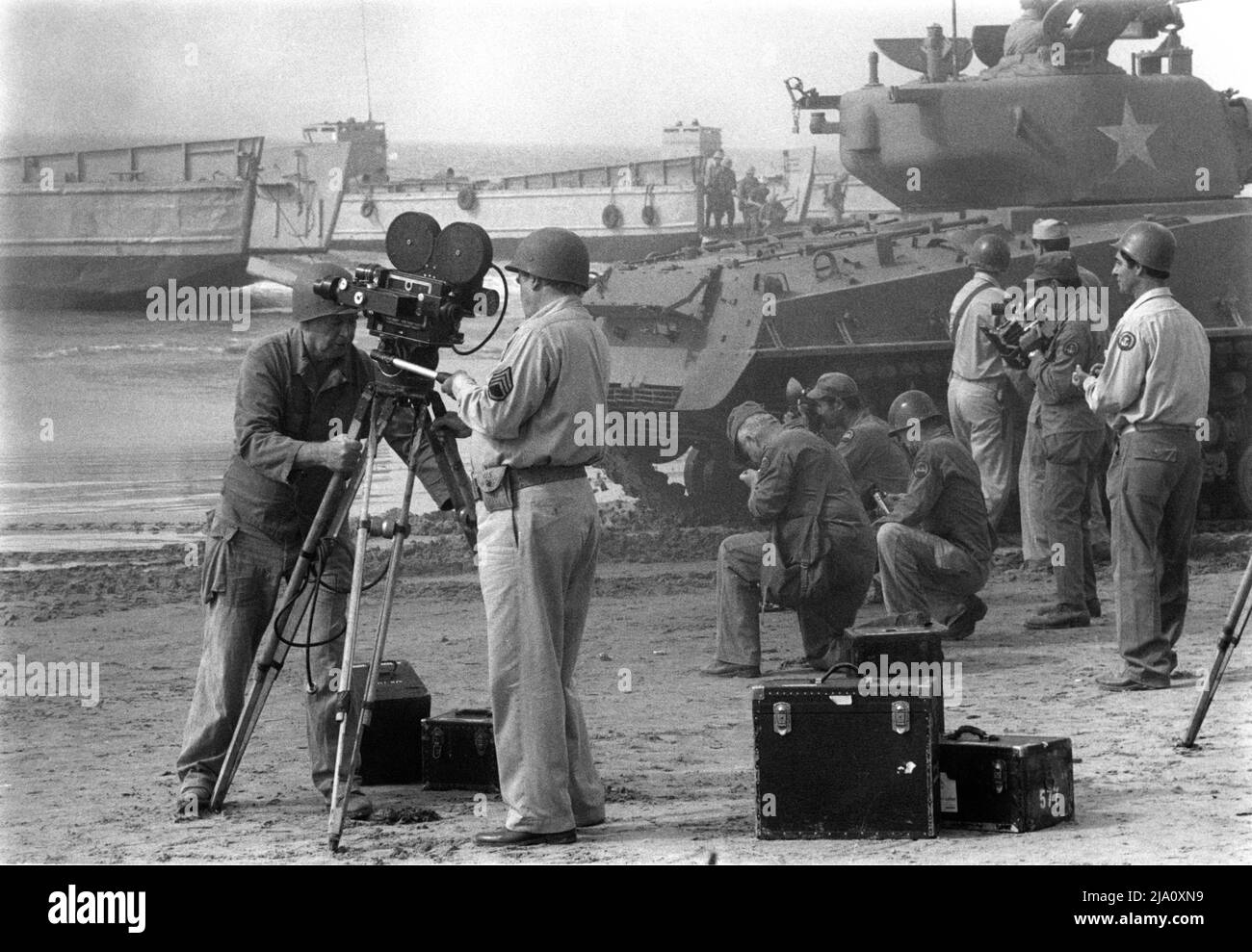 US Military Cameraman and Still Photographers filming unidentified ...