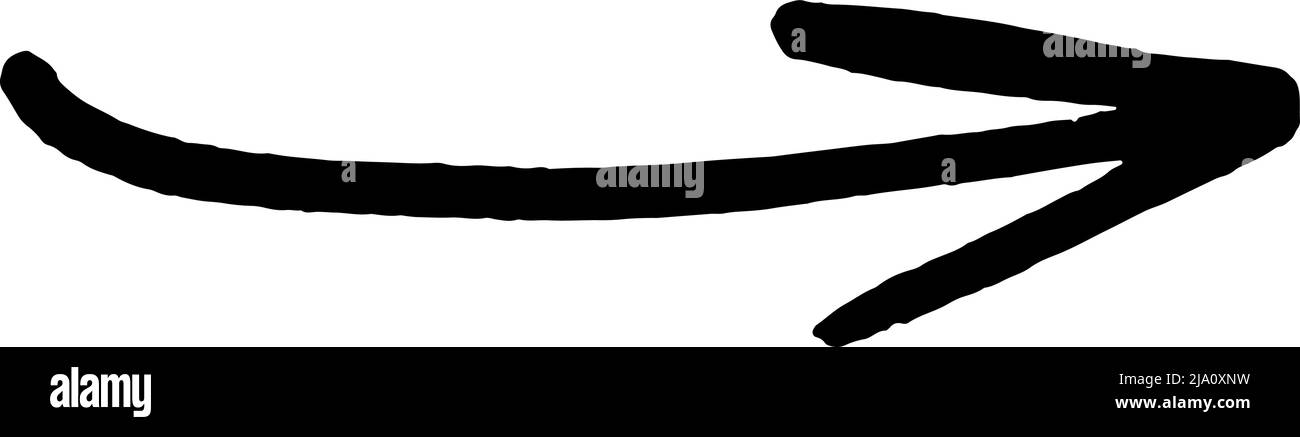 Brushstroke Arrow smooth up. Hand drawn pointer Stock Vector Image ...