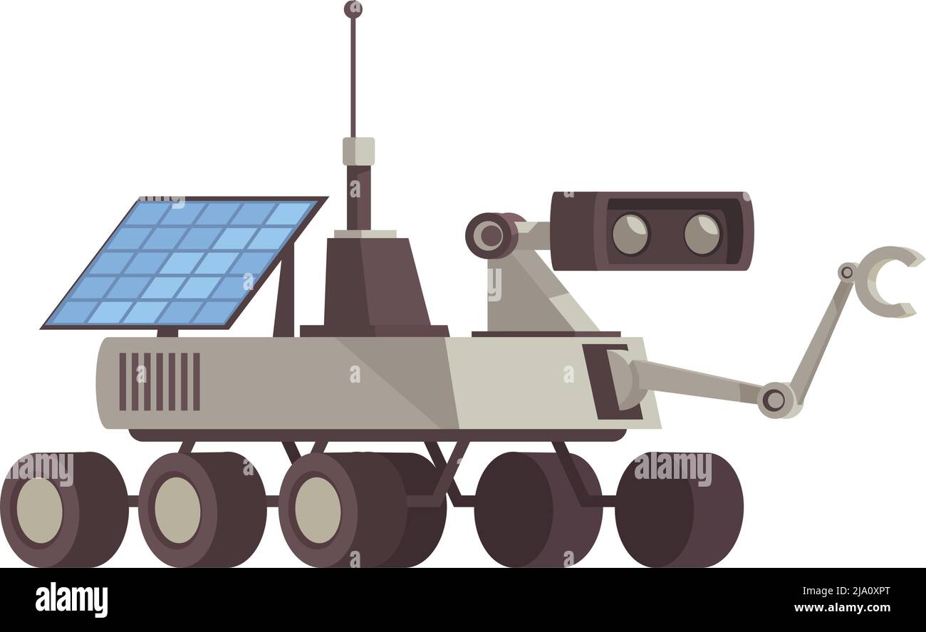 Mars colonization composition with image of wheeled rover with ...