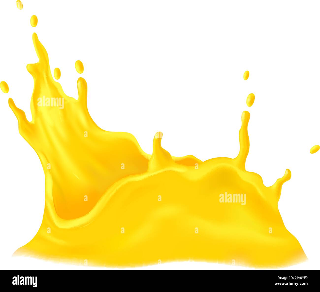 Realistic juice drop splash composition with isolated liquid spot on ...