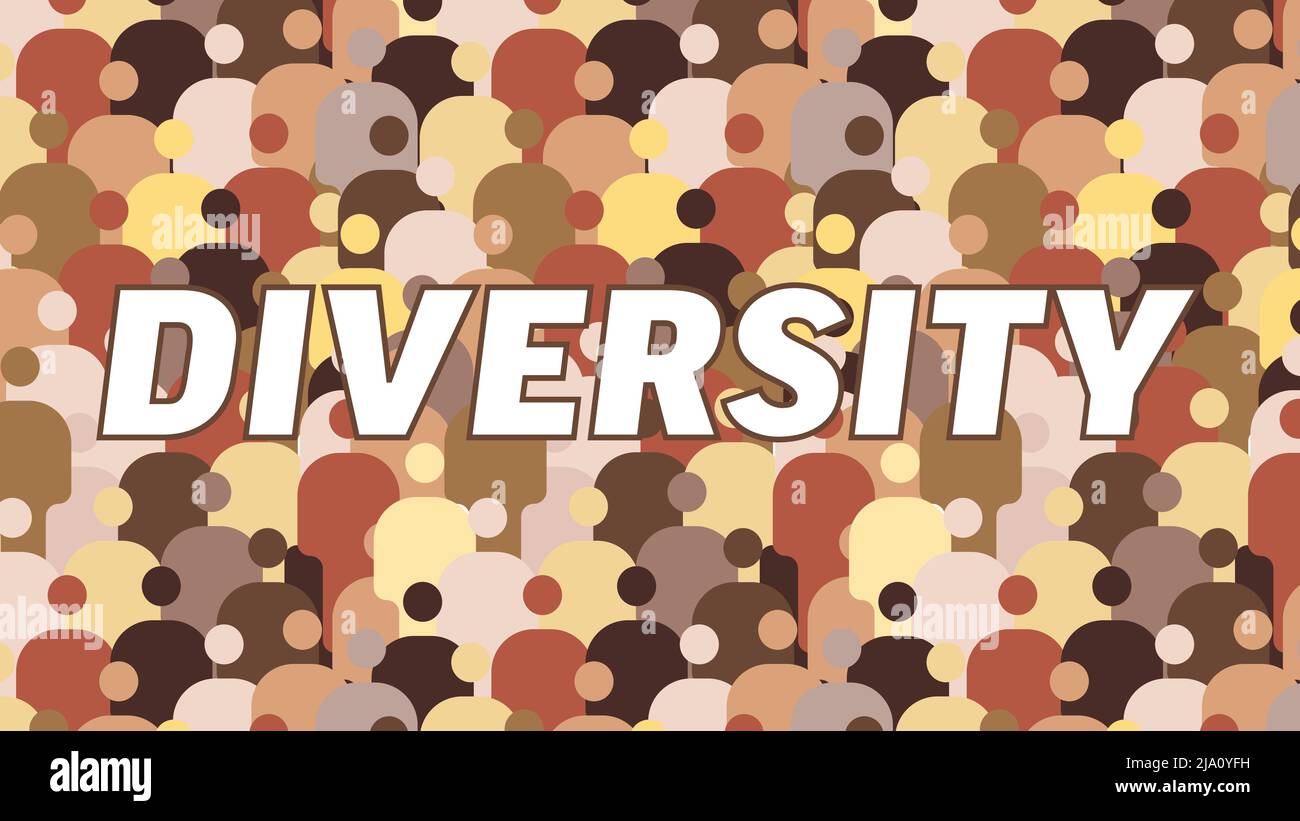 Diversity banner header flyer cover with multicultural multinational ...