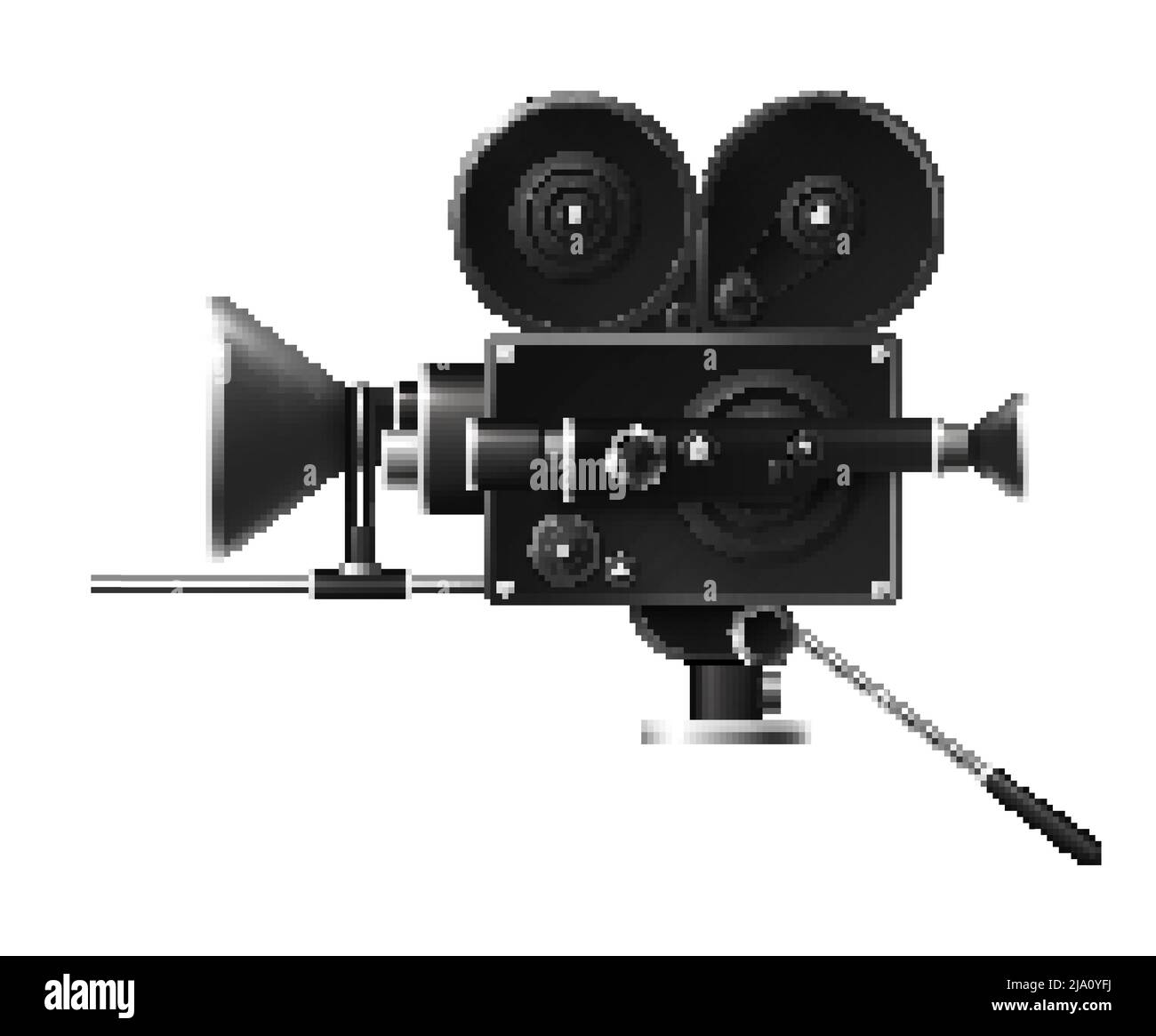 Cinema film production realistic transparent composition with isolated ...