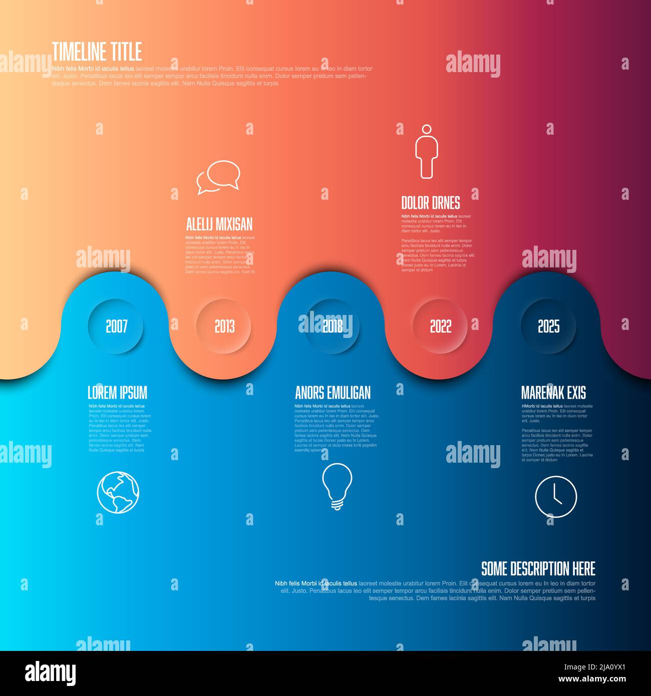 Vector horizontal Infographic Company Milestones Timeline Template with ...