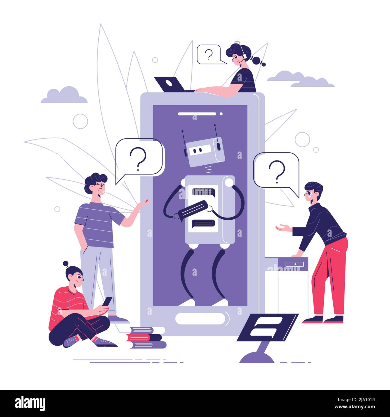 Software bot flat design Stock Vector Images - Alamy