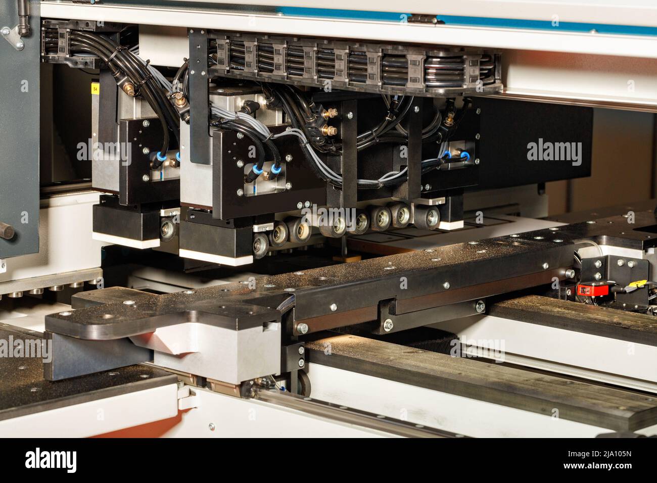 A fragment of an electronic thickness gauge mechanism with precise ...