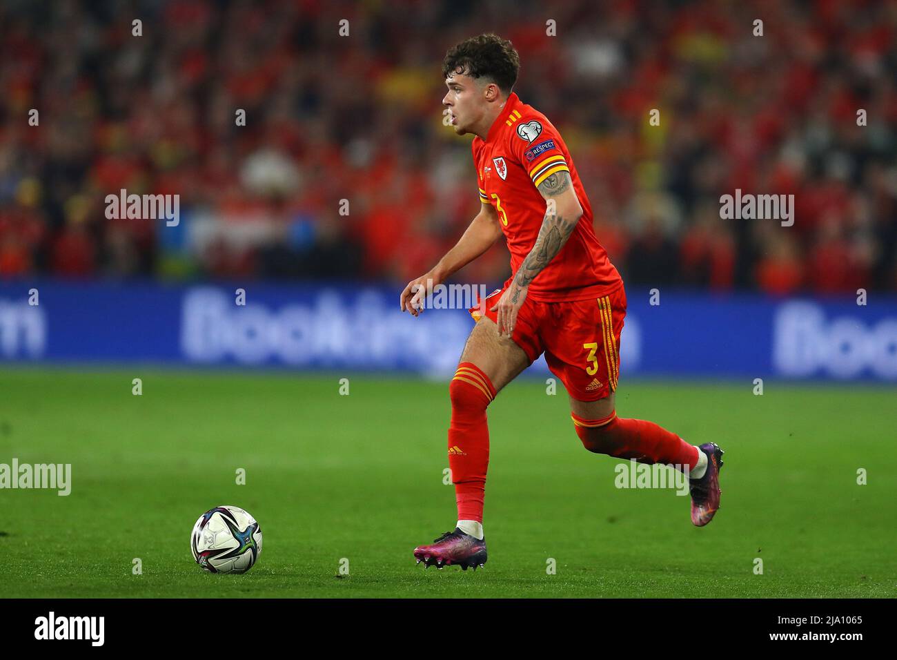 Neco Williams of Wales in action . FIFA World Cup 2022 play off semi ...
