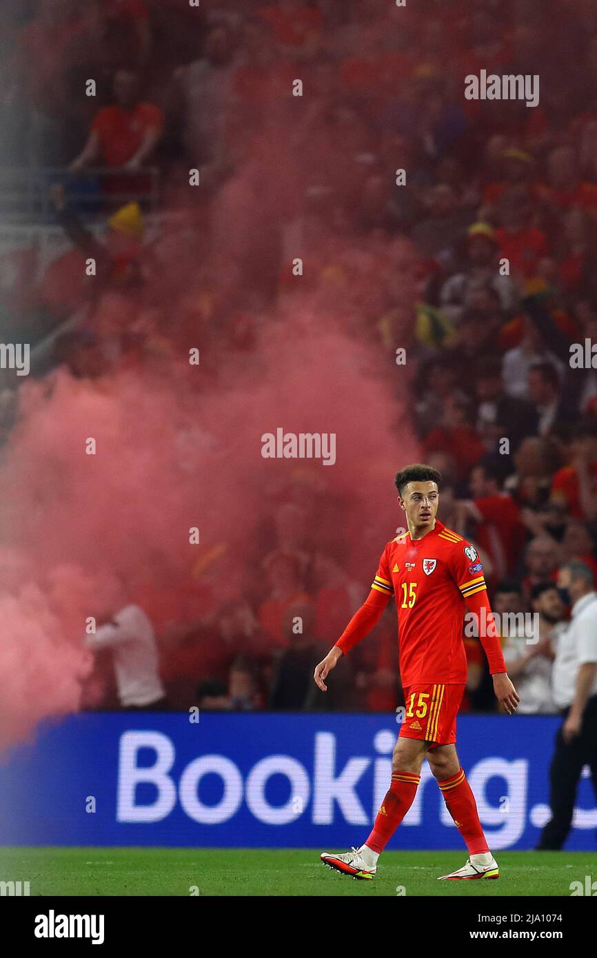 Ethan Ampadu of Wales looks on. FIFA World Cup 2022 play off semi final ...