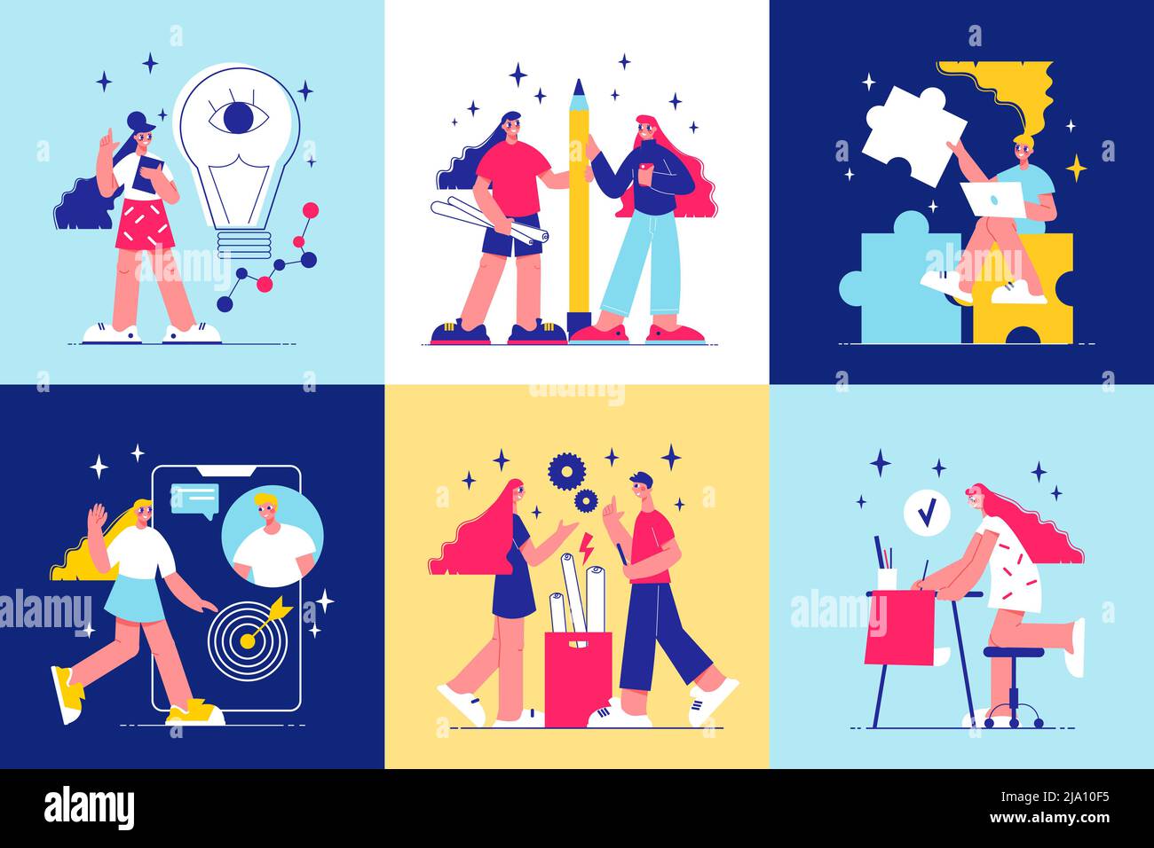 Brainstorm design concept illustrated new generation of young people ...