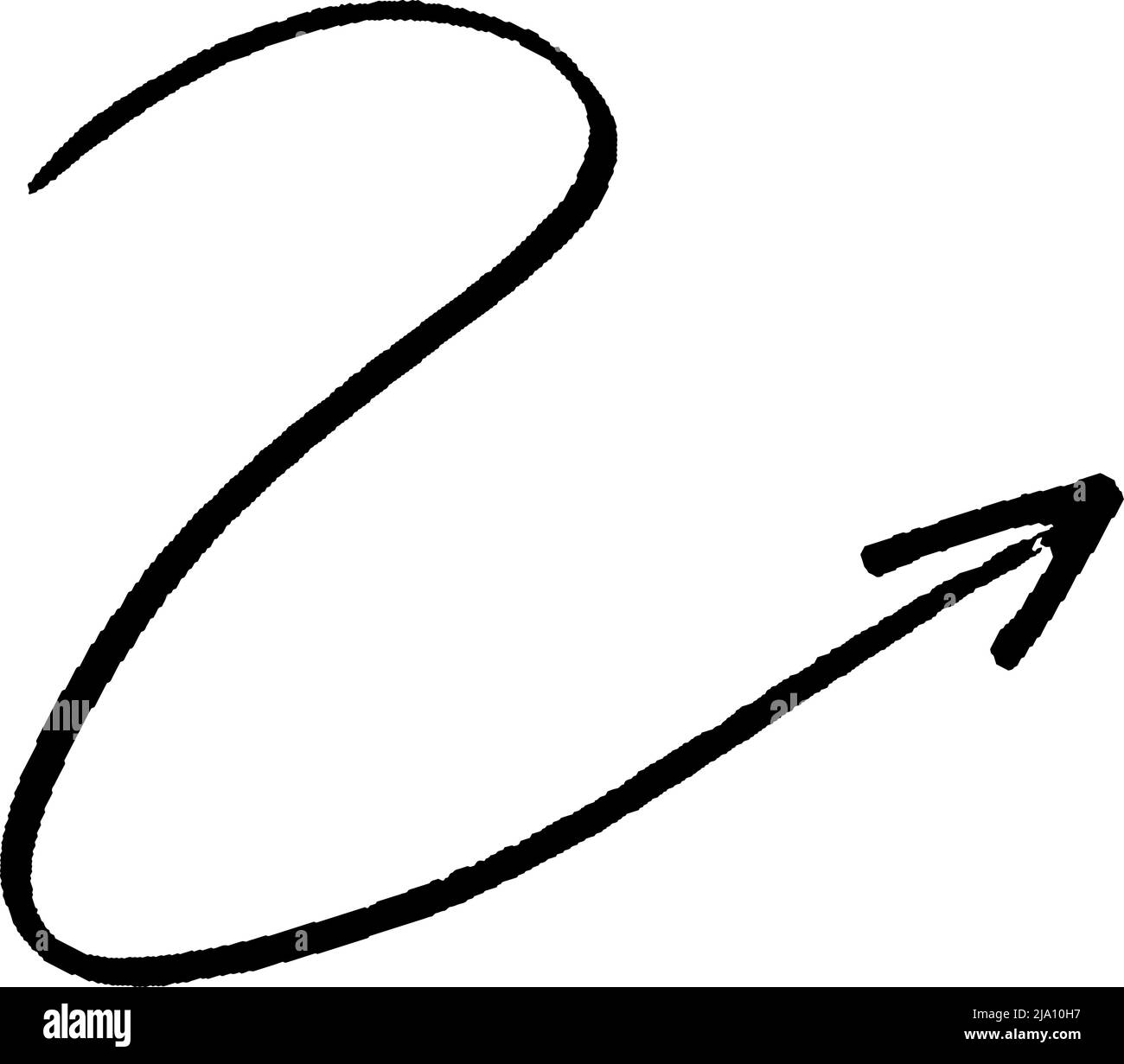 Brushstroke Arrow smooth up. Hand drawn pointer Stock Vector Image ...