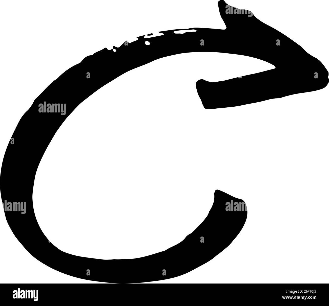 Brushstroke Arrow smooth down. Hand drawn pointer Stock Vector Image ...