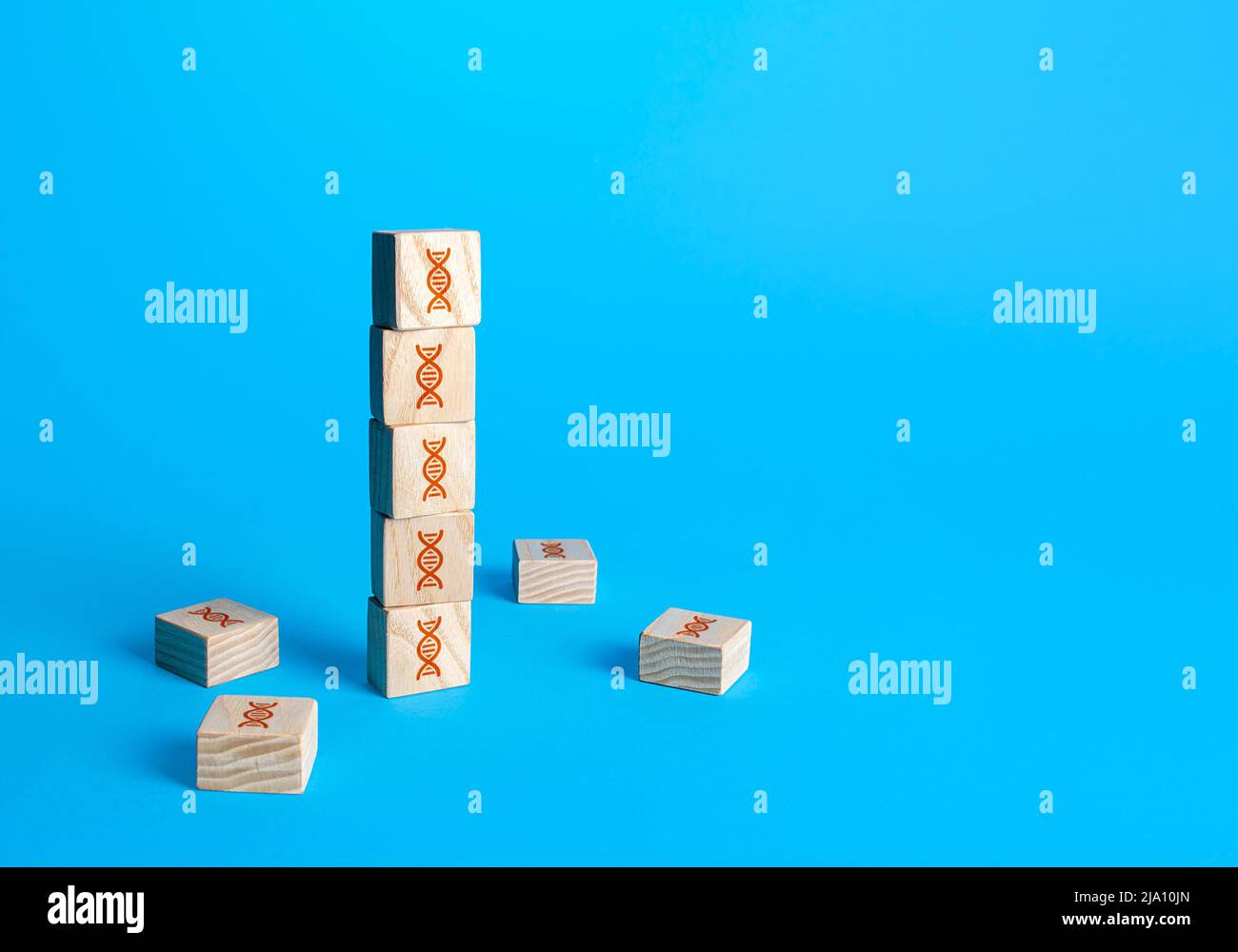 A DNA chain made up of genetic building blocks. Mutations and genetic ...