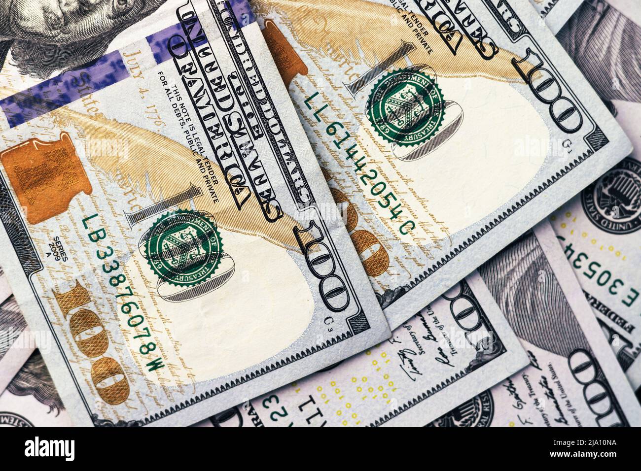 American paper dollar bills background. Hundred dollar banknotes ...