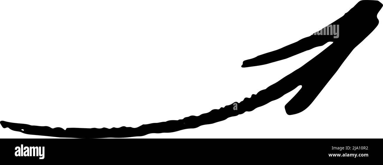Brushstroke Arrow smooth up. Hand drawn pointer Stock Vector Image ...