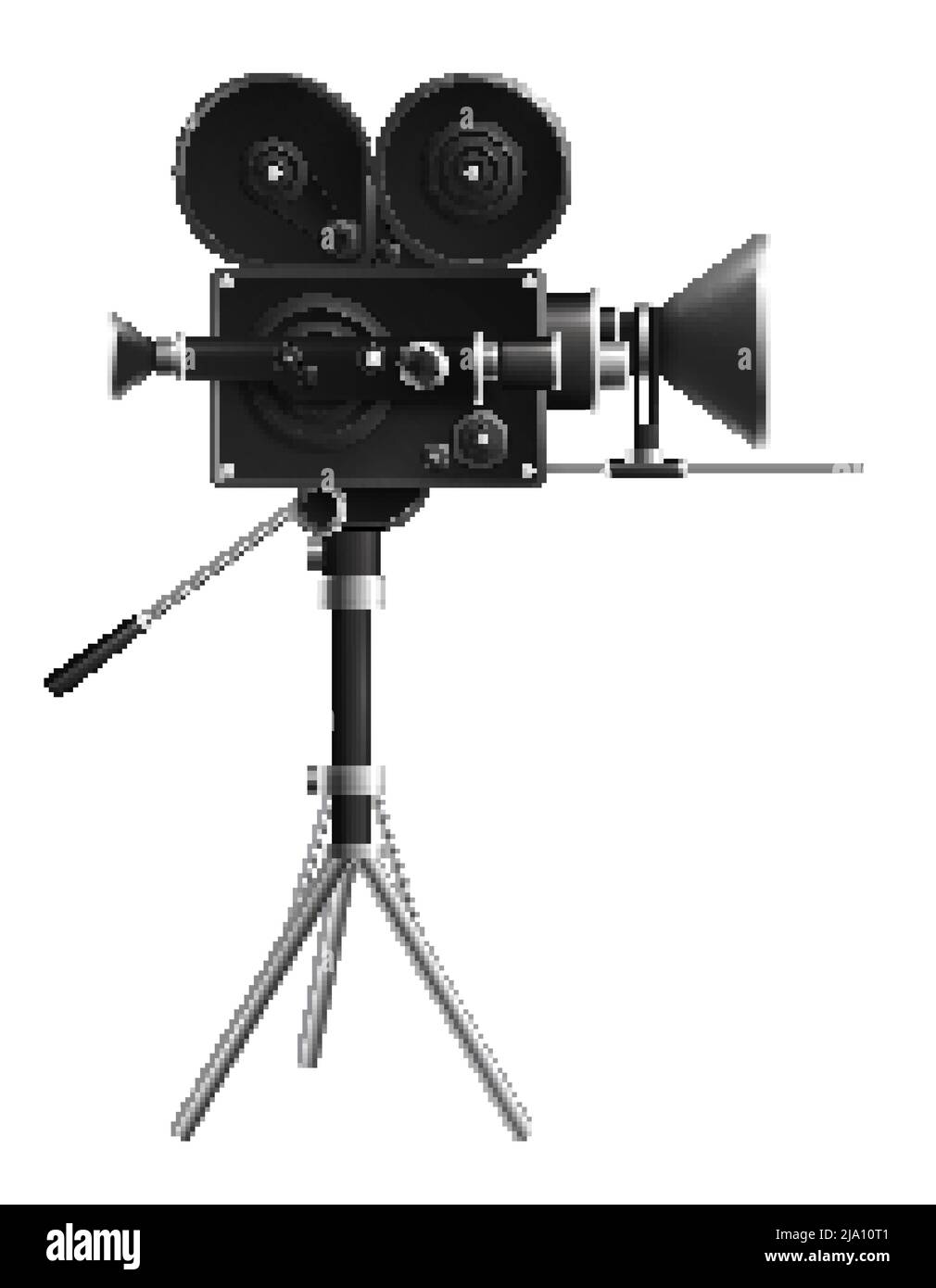 Cinema film production realistic transparent composition with isolated ...