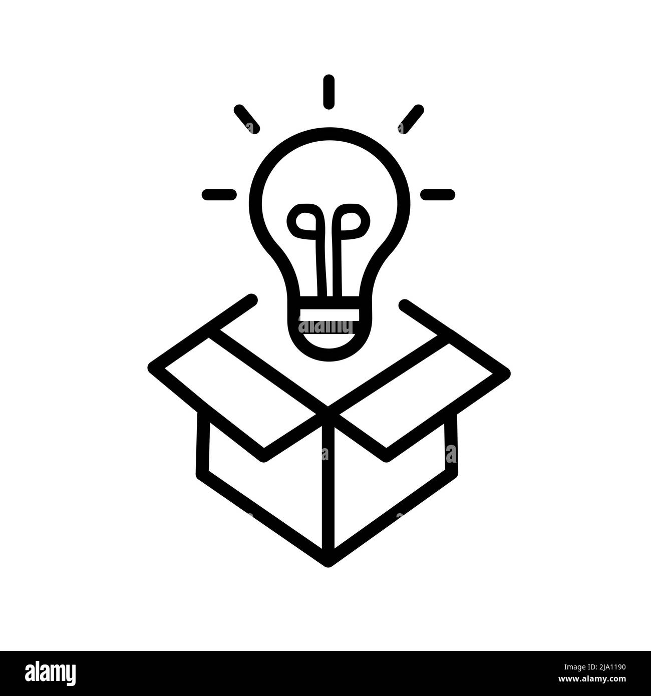 creative box - minimal line web icon. simple vector illustration ...