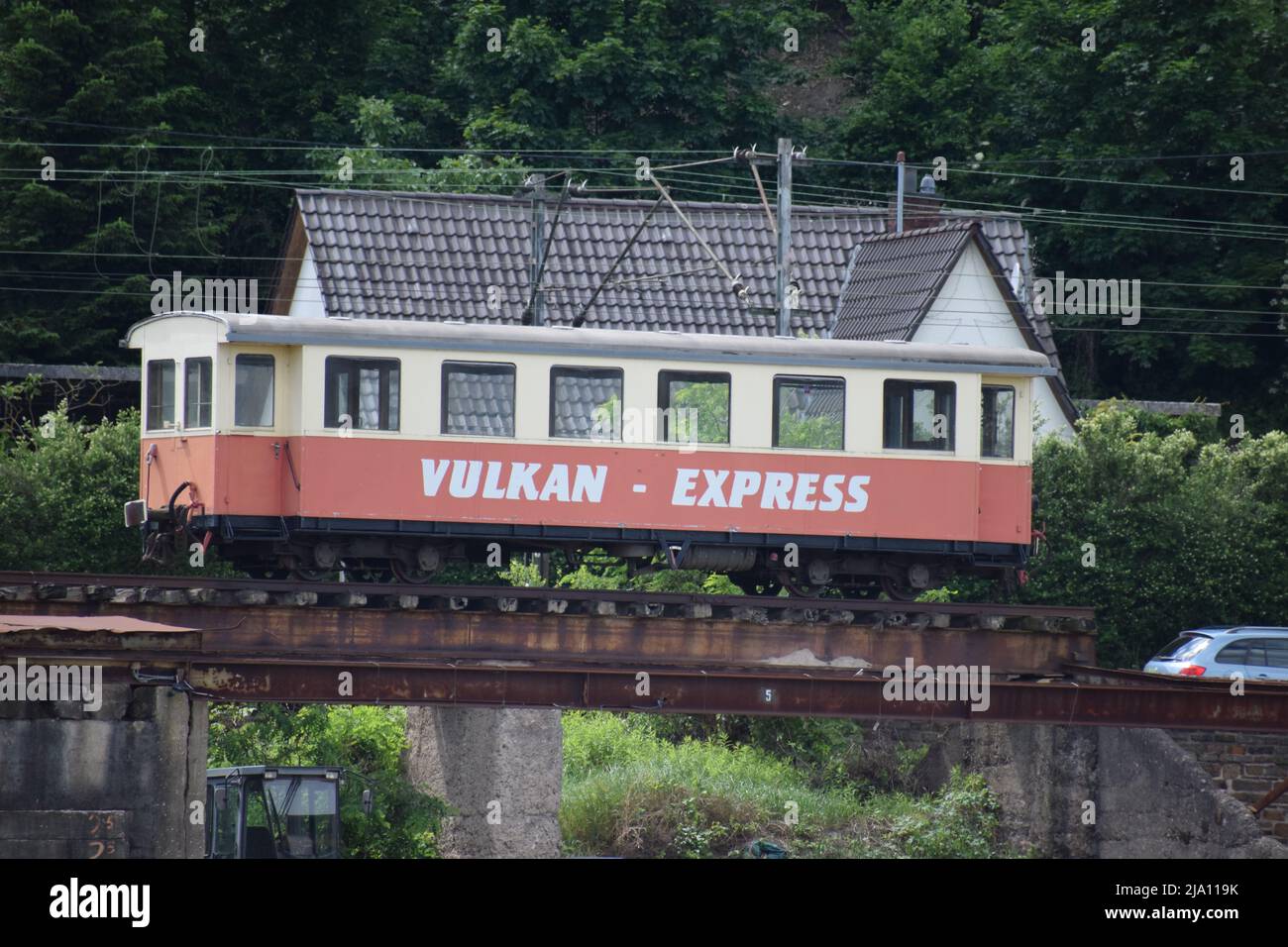 railroad wagon of Vulkan Express Stock Photo - Alamy