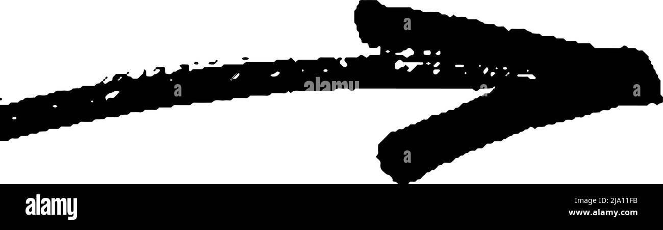 Brushstroke Arrow smooth up. Hand drawn pointer Stock Vector Image ...