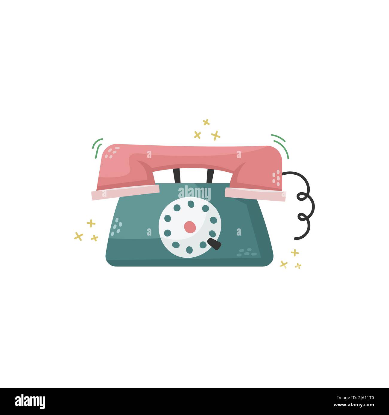 Vector illustration of a retro phone with a disk Stock Vector Image ...