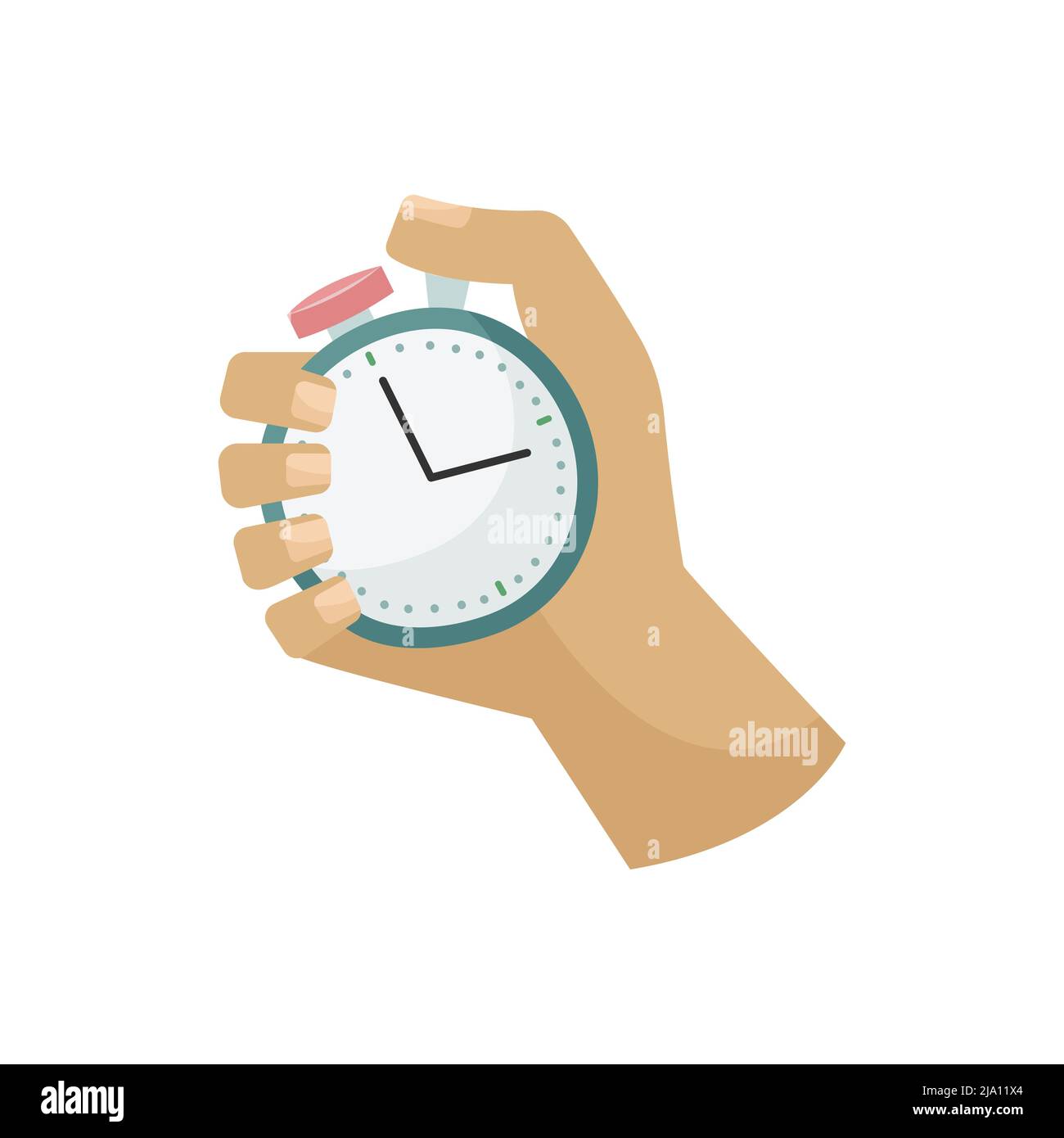 Vector illustration of a stopwatch in the hand Stock Vector Image & Art ...
