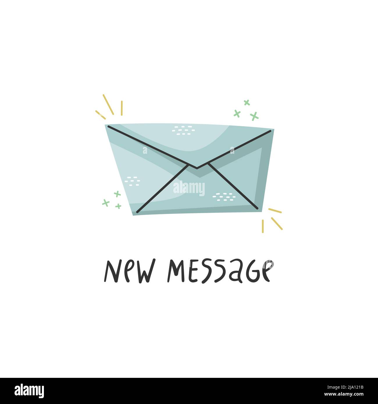 Vector internet illustration. The envelope. A new message has been ...