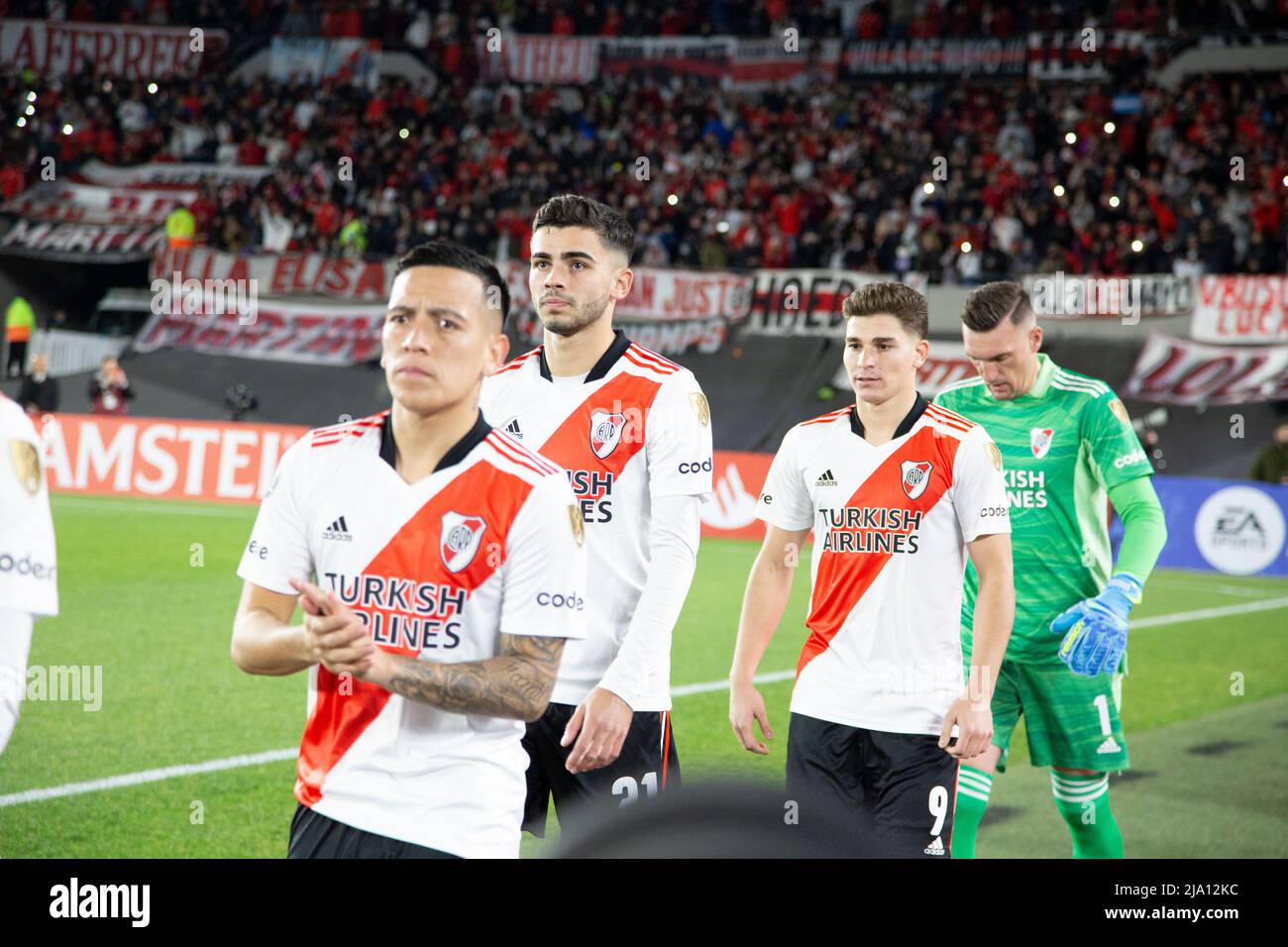Fotball players from River Plate Team Argentina plays against Alianza ...