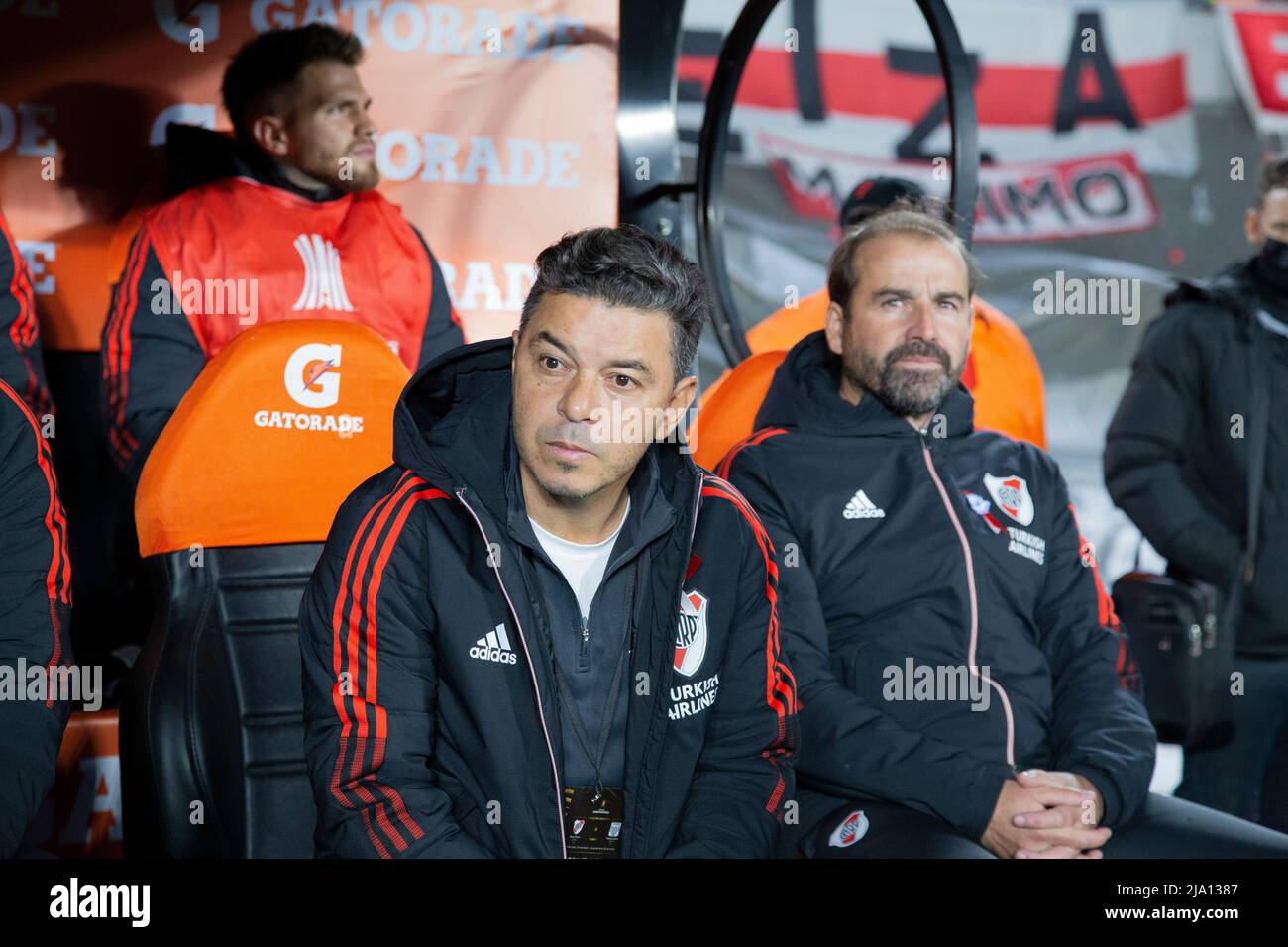 Fotball players from River Plate Team Argentina plays against Alianza ...