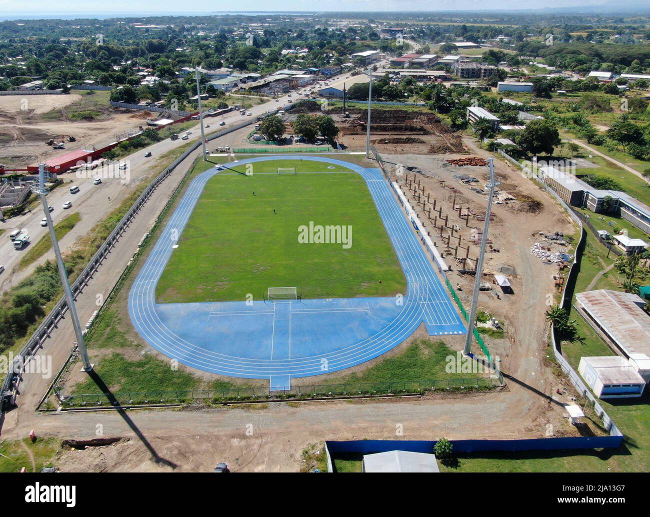 (220526) -- HONIARA, May 26, 2022 (Xinhua) -- Aerial photo taken on May ...