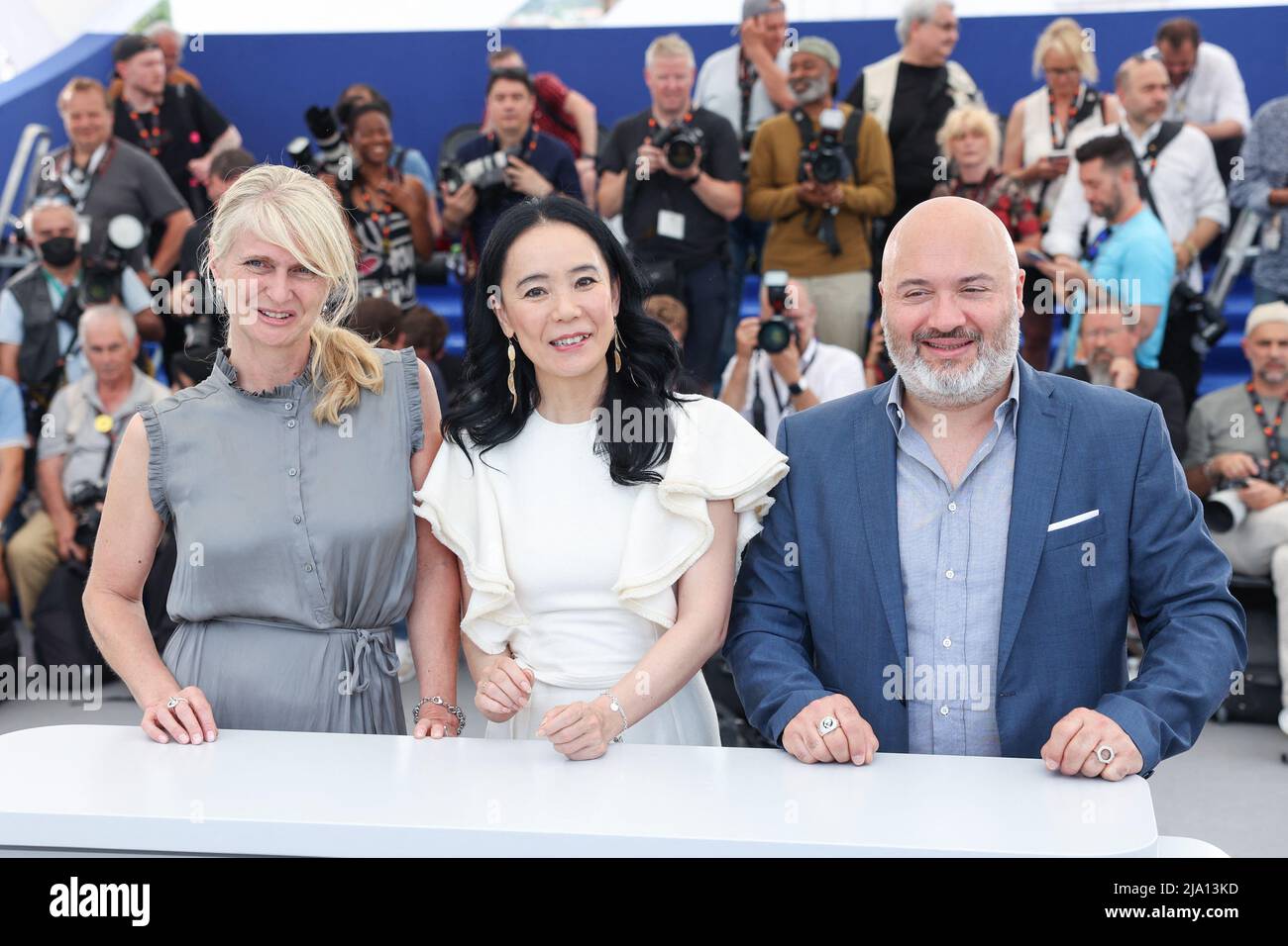 Cannes, France. May 26, 2022, Yasmin Meichtry, director Naomi Kawase ...