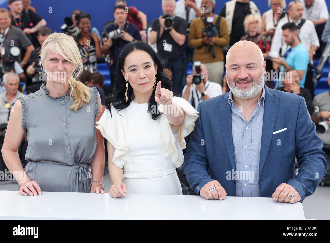 Cannes, France. May 26, 2022, Yasmin Meichtry, director Naomi Kawase ...