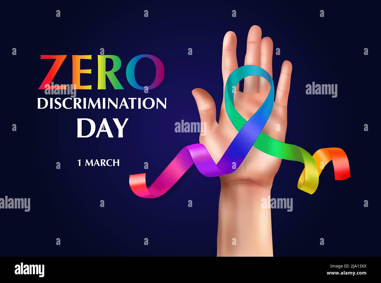 Zero discrimination day horizontal composition with editable text and ...