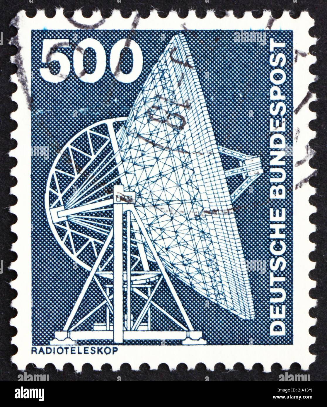 GERMANY - CIRCA 1976: a stamp printed in the Germany shows Effelsberg ...
