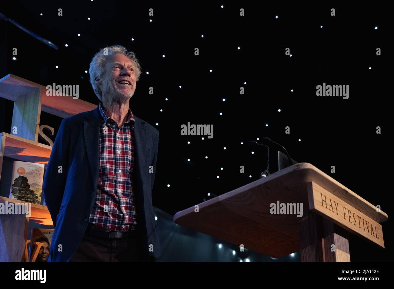 Hay-on-Wye, Wales, UK. 26th May, 2022. Michael Marriott discusses The ...
