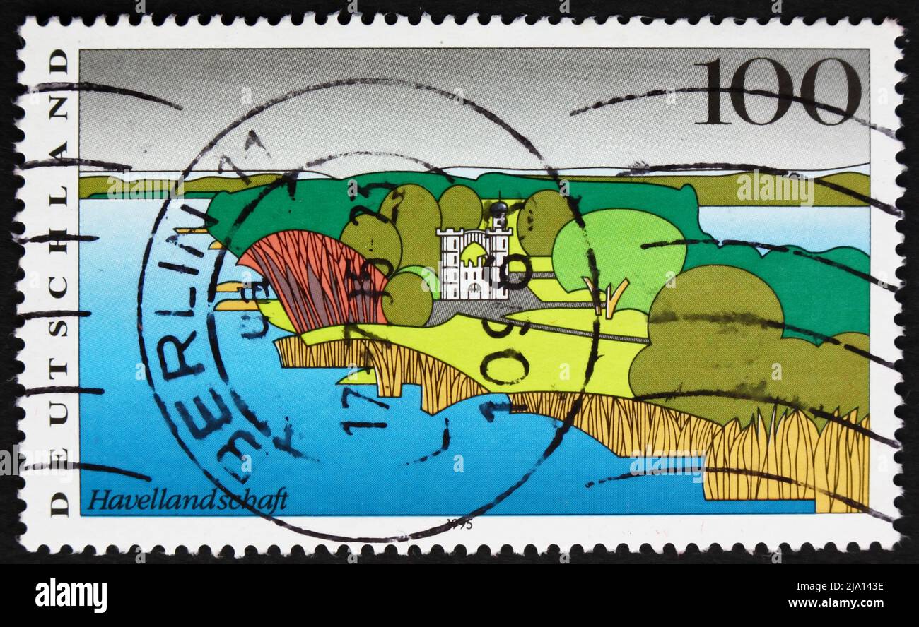 GERMANY - CIRCA 1995: a stamp printed in the Germany shows Havel River ...