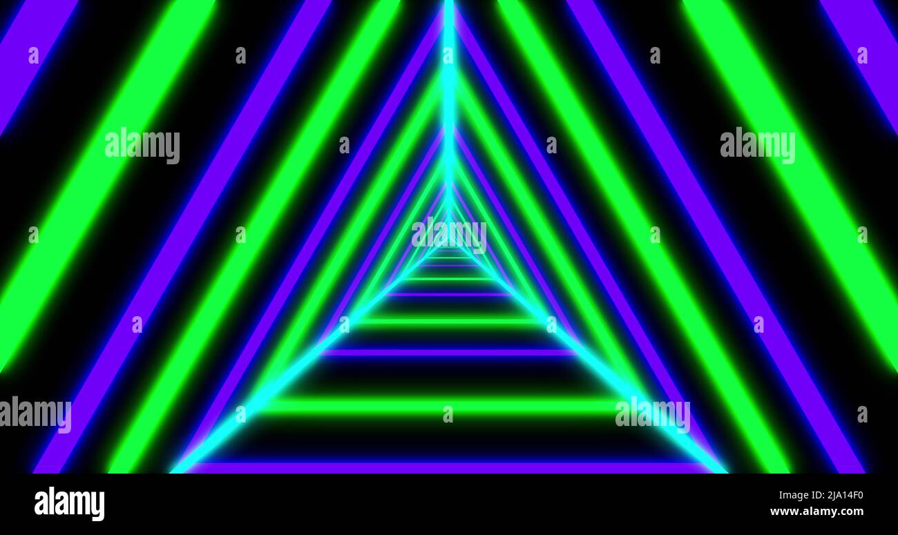 Image of purple and green neon pattern moving in hypnotic motion on ...