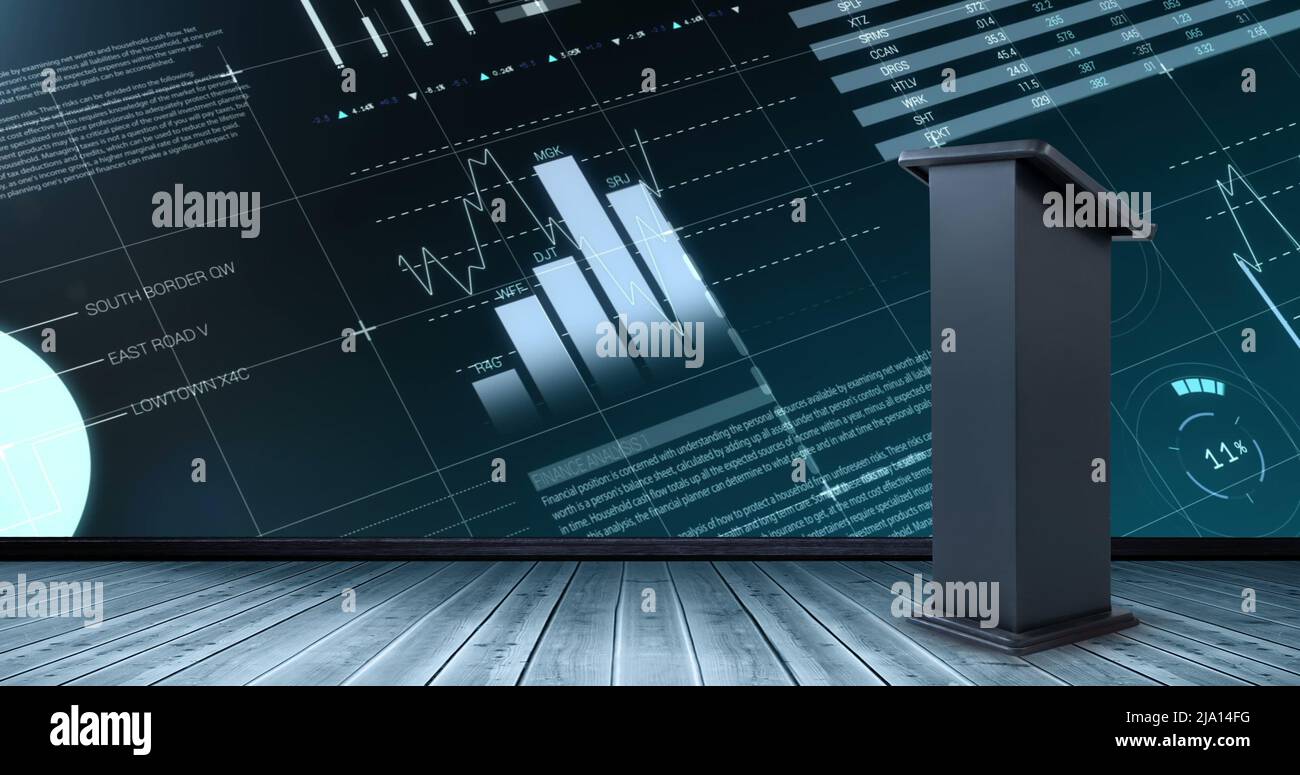 Image of stage over data processing Stock Photo - Alamy