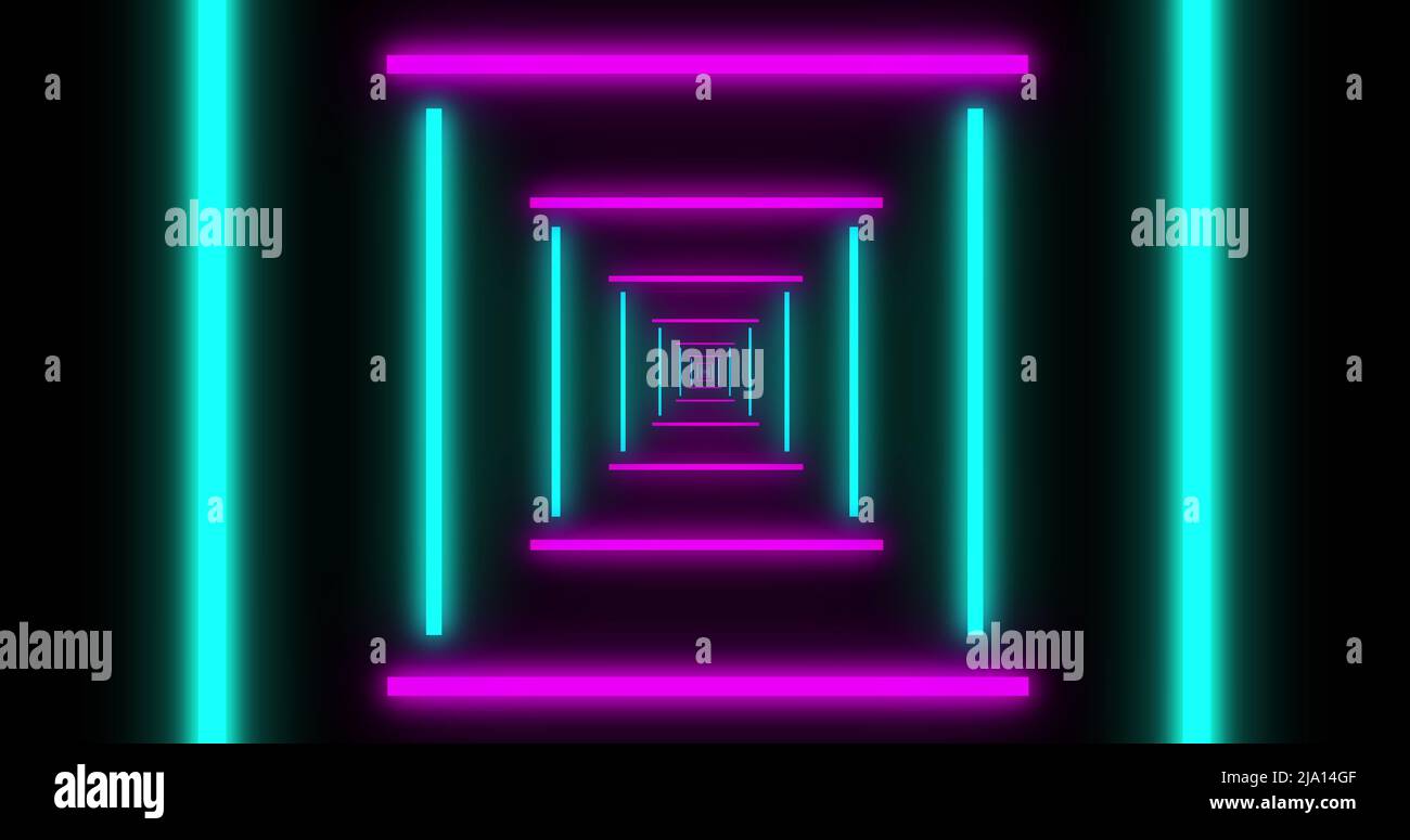Image of purple and blue neon pattern moving in hypnotic motion on ...
