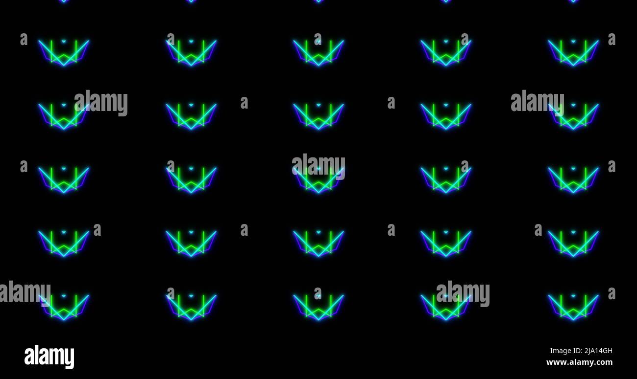 Image of kaleidoscope neon pattern moving in hypnotic motion on ...