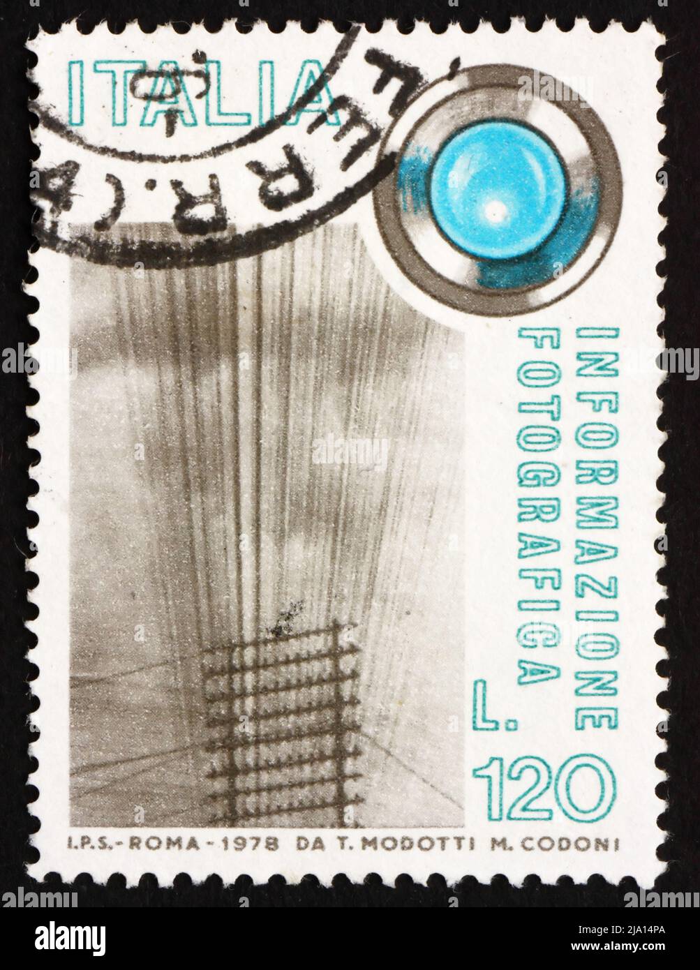 ITALY - CIRCA 1978: a stamp printed in the Italy shows Telegraph Wires ...