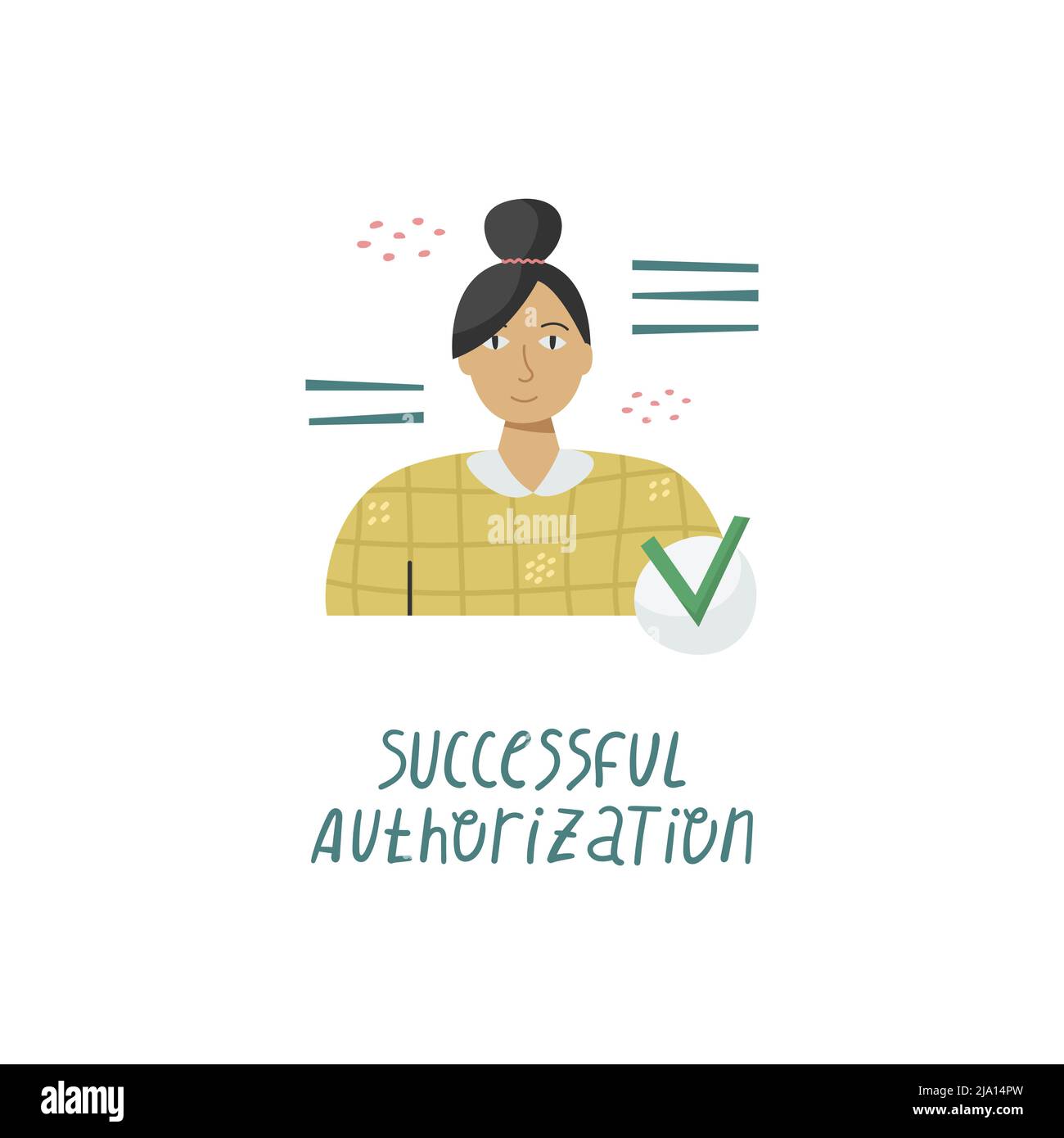 Vector internet illustration. Authorization in the personal account ...