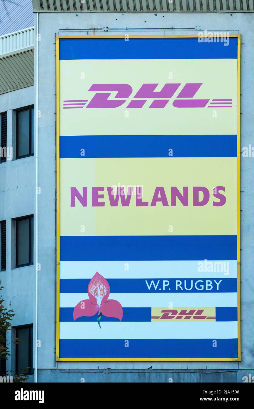 Newlands rugby stadium sign or signage closeup which is the home to ...