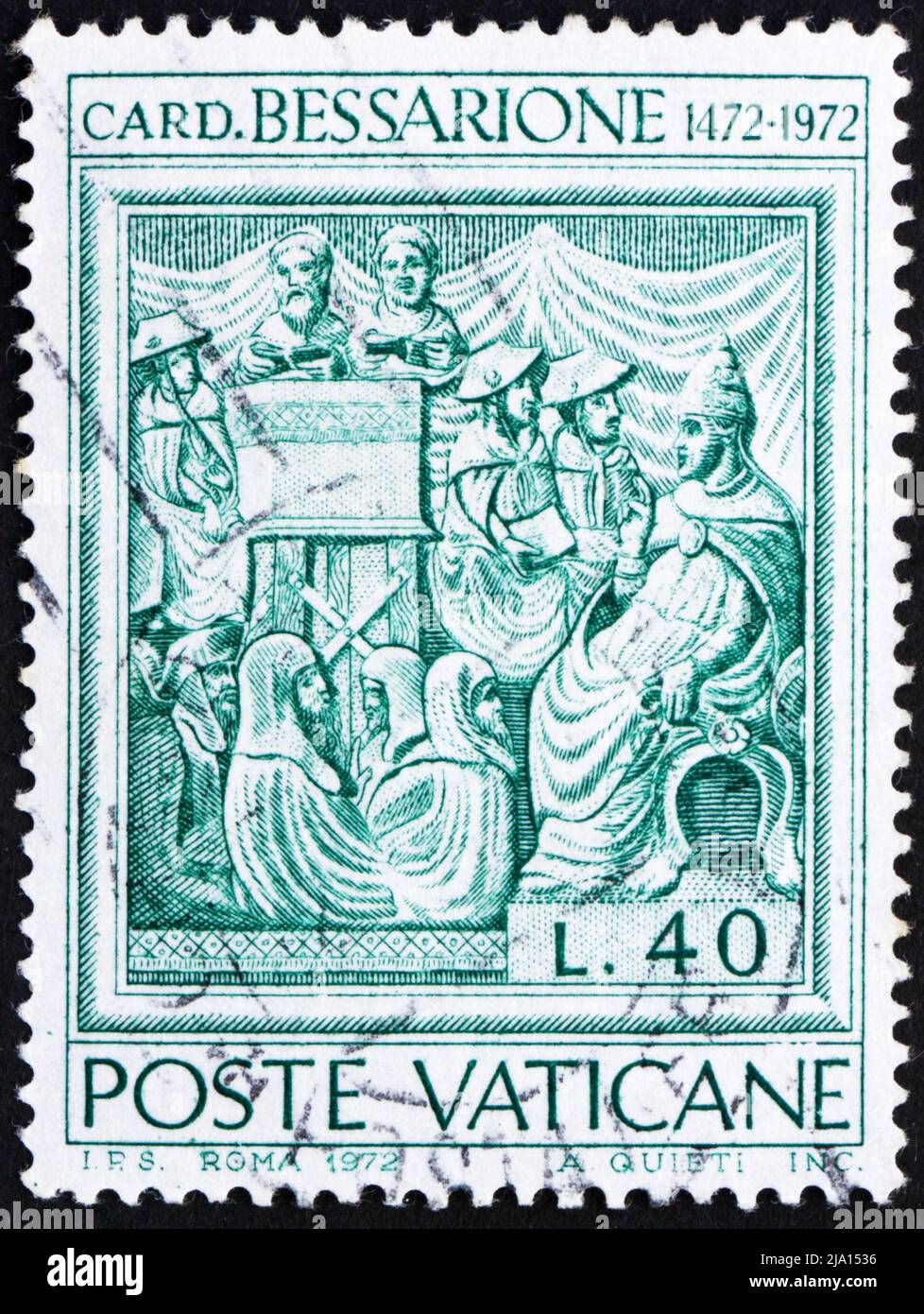 VATICAN - CIRCA 1972: a stamp printed in the Vatican shows Johannes ...