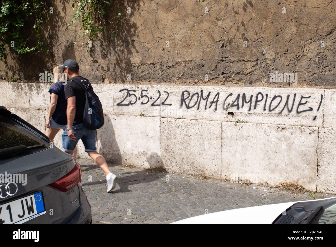 Rome, Italy. 26th May, 2022. Dedication to AS Roma's victory in ...